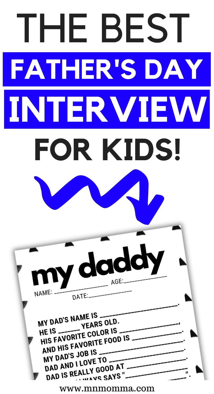 FREE All About My Dad - Father's Day Interview Printable - Minnesota Momma